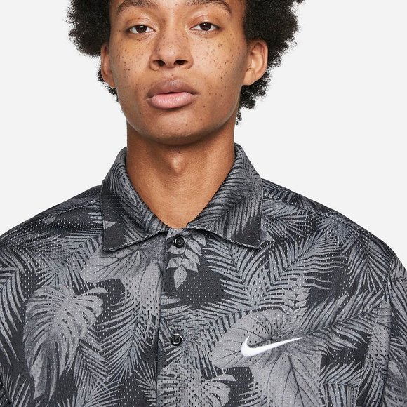 Nike | Shirts | Nike Mens Drifit Buttonup Camp Shirt Do66512 Black Grey ...
